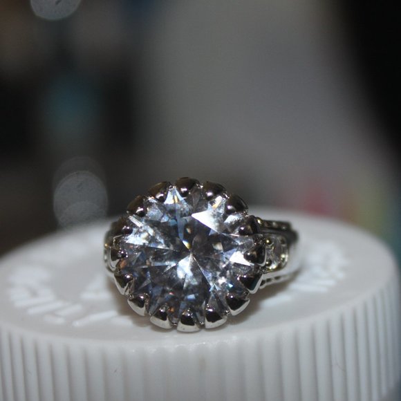 teri2037 | Jewelry | Nwt Large Round Clear Sapphire Ring | Poshmark